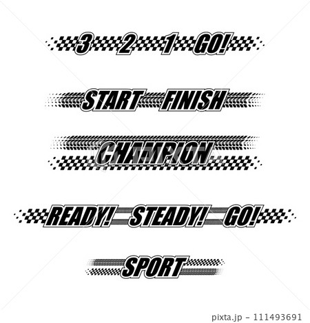 Sport race track checkered wordsのイラスト素材 [111493691] - PIXTA