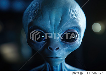 AI-generated content. portrait of blue alien...のイラスト素材 [111507073] - PIXTA