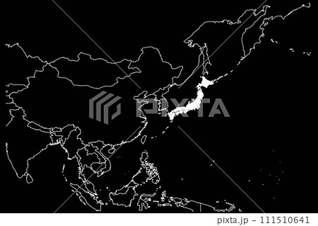 Japan map Asia black backgroundのイラスト素材 [111510641] - PIXTA