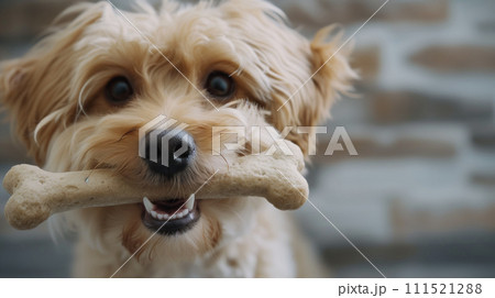 Advertising portrait, banner, small shaggy dog...のイラスト素材 [111521288 ...