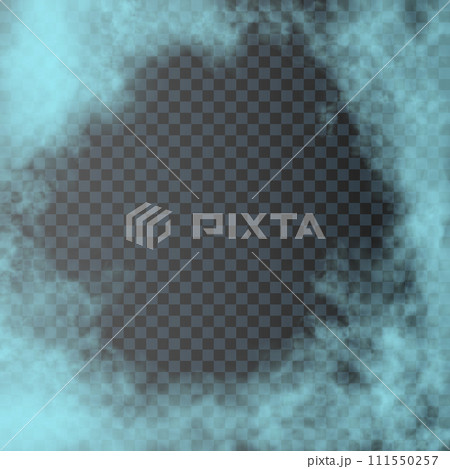 Blue realistic clouds around the square frame...のイラスト素材 [111550257] - PIXTA