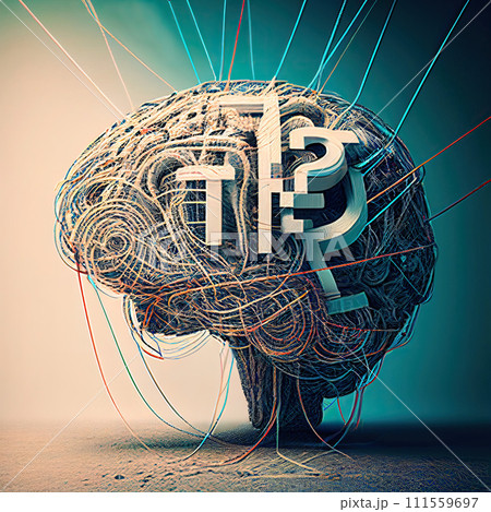 human brain with math signsのイラスト素材 [111559697] - PIXTA