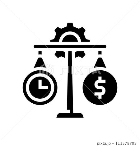 equity time management glyph icon vector...のイラスト素材 [111578705] - PIXTA