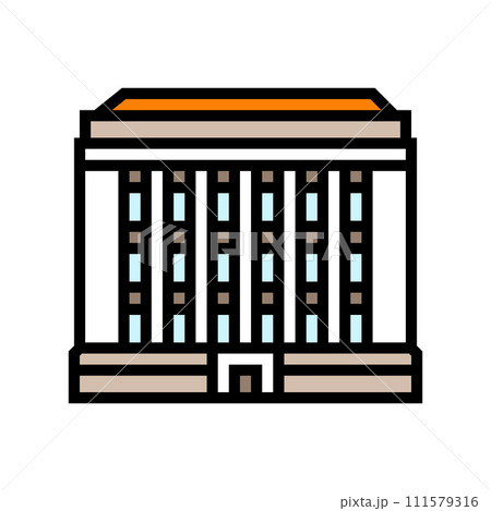 currency bank building color icon vector...のイラスト素材 [111579316] - PIXTA