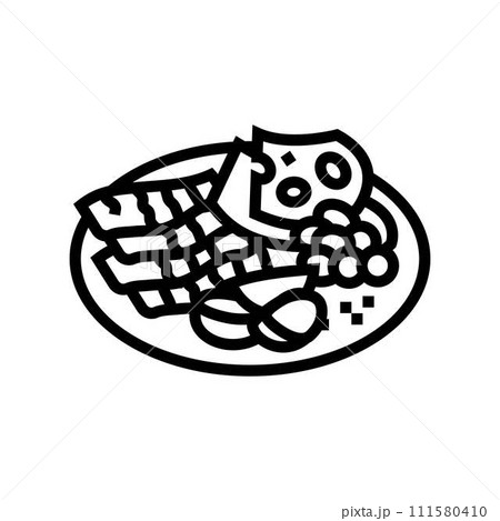 tapas selection spanish cuisine line icon...のイラスト素材 [111580410] - PIXTA