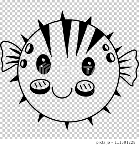 Puffer fish doodleのイラスト素材 [111591229] - PIXTA