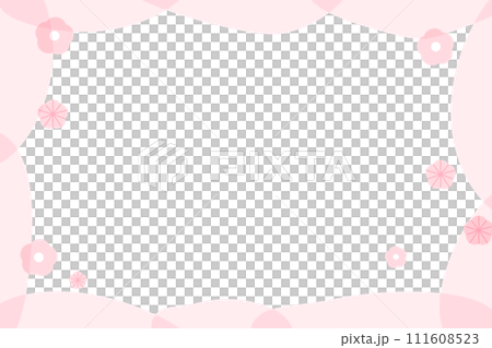 やわらかい印象の花のフレームのイラスト素材 [111608523] - PIXTA