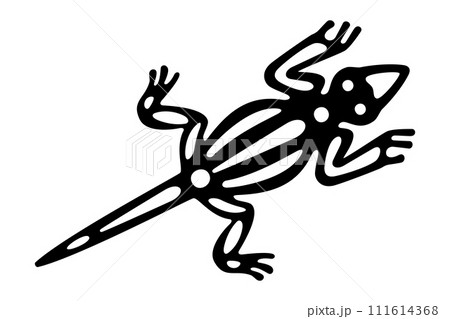 Lizard symbol of ancient Mexico. Decorative...のイラスト素材 [111614368] - PIXTA
