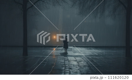 AI-generated content. A figure standing alone...のイラスト素材 [111620120] - PIXTA