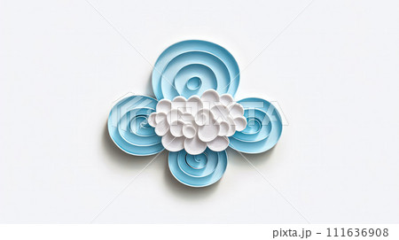 A quilling style cloud, meticulously crafted...のイラスト素材 [111636908] - PIXTA