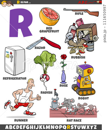 Images Of Objects Starting With Letter R Cartoon Illustration Of
