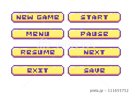 Pixel Art Game Buttons Set: 8 Bit Style New...のイラスト素材 [111655752] - PIXTA