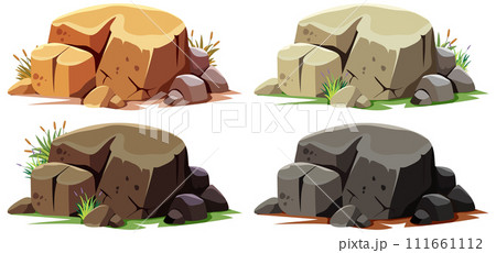 Colorful Cartoon Rock Formations Setのイラスト素材 [111661112] - PIXTA