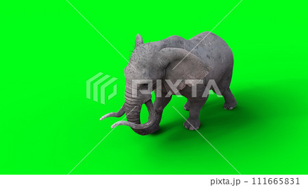 African elephant idle. 3d rendering.のイラスト素材 [111665831] - PIXTA