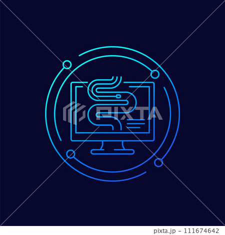 endoscopy procedure icon, linear designのイラスト素材 [111674642] - PIXTA