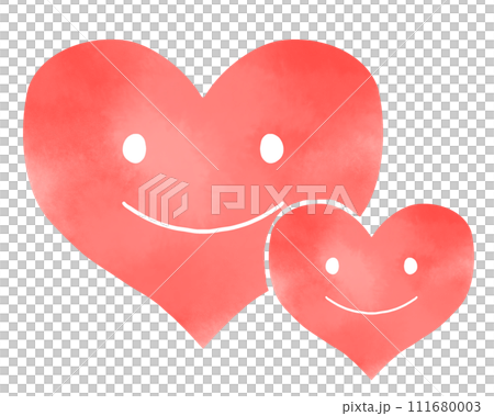 Two smiling hearts watercolor style illustration - Stock Illustration ...