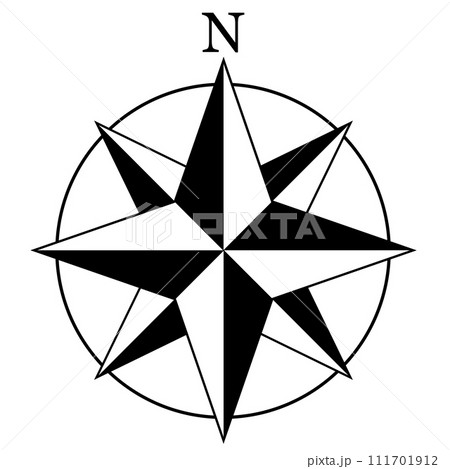 方位マークのアイコン。方位磁針。コンパス。方角の地図記号。のイラスト素材 [111701912] - PIXTA