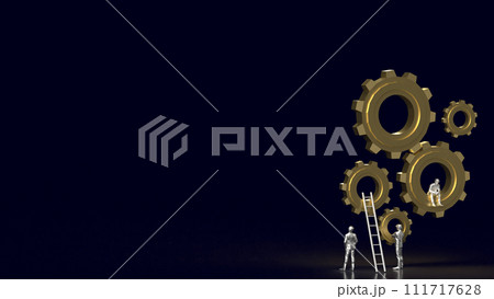 The Gear group and Man Figure for Business...のイラスト素材 [111717628] - PIXTA