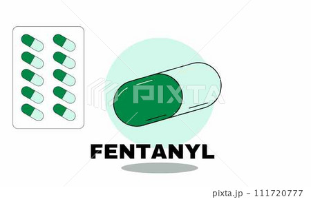Fentanyl painkiller vector illustrationのイラスト素材 [111720777] - PIXTA