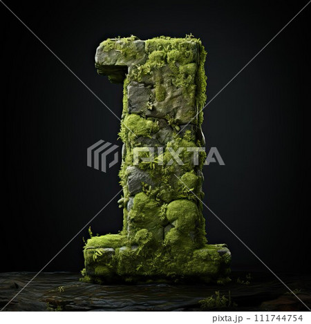 Stone letter I. Symbol of alphabet made of...のイラスト素材 [111744754] - PIXTA