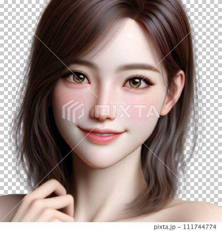 Woman facing forward (AI) - Stock Illustration [111744774] - PIXTA