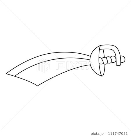 Pirate Cutlass Isolated Coloring Page for Kidsのイラスト素材 [111747031] - PIXTA