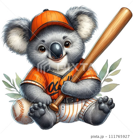 Koala bear holding a baseball batのイラスト素材 [111765927] - PIXTA