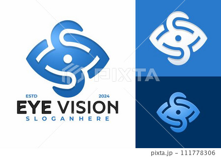 Letter S Optical Eye Logo design vector symbol...のイラスト素材 [111778306 ...