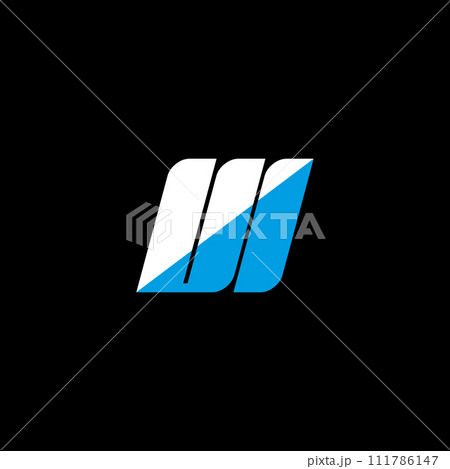UI letter logo design on black background. UI...のイラスト素材 [111786147] - PIXTA