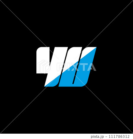 YU letter logo design on black background. YU...のイラスト素材 [111786312] - PIXTA