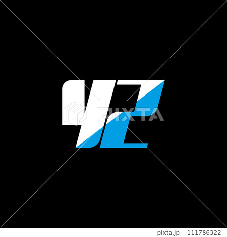 YZ letter logo design on black background. YZ...のイラスト素材 [111786322] - PIXTA
