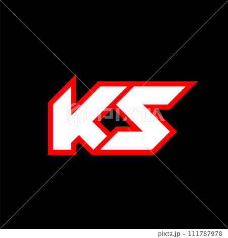 KS logo design, initial KS letter design with...のイラスト素材 [111787978] - PIXTA