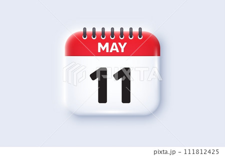 Calendar date 3d icon. 11th day of the month...のイラスト素材 [111812425] - PIXTA