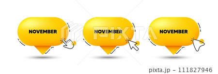 November month icon. Click here buttons. Event...のイラスト素材 [111827946 ...