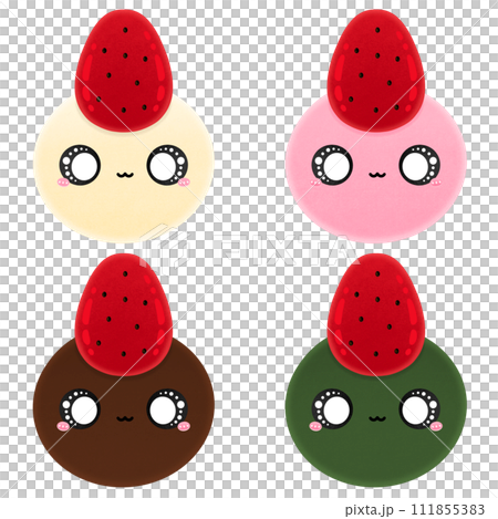 Cute Daifuku Mascot Character Kawaii Cartoon...のイラスト素材 [111855383] - PIXTA