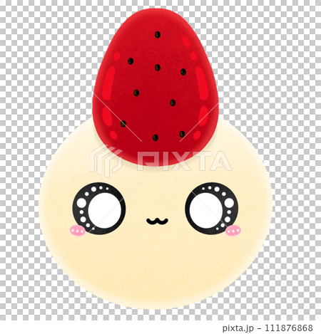 Cute Strawberry Daifuku Mochi Character Mascot...のイラスト素材 [111876868 ...