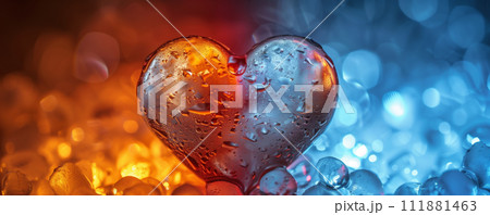 Love heart pattern background featuring warm...のイラスト素材 [111881463] - PIXTA
