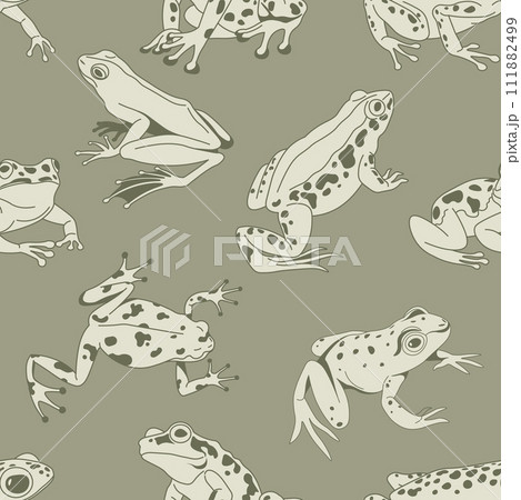 Frogs Natural Seamless Textureのイラスト素材 [111882499] - PIXTA