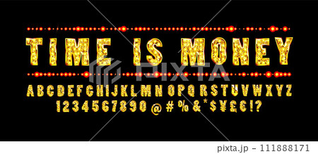 Time is money. Gold alphabetic fontsのイラスト素材 [111888171] - PIXTA
