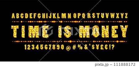 Time is money. Gold alphabetic fontsのイラスト素材 [111888172] - PIXTA