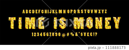 Time is money. Gold alphabetic fontsのイラスト素材 [111888173] - PIXTA