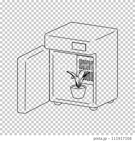 Line drawing of plant growing incubator - Stock Illustration [111917108 ...