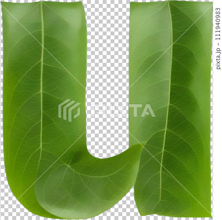 Green leaf typography text design lowercase... - Stock Illustration ...