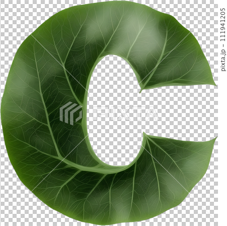Green leaf typography text design lowercase...のイラスト素材 [111941205] - PIXTA