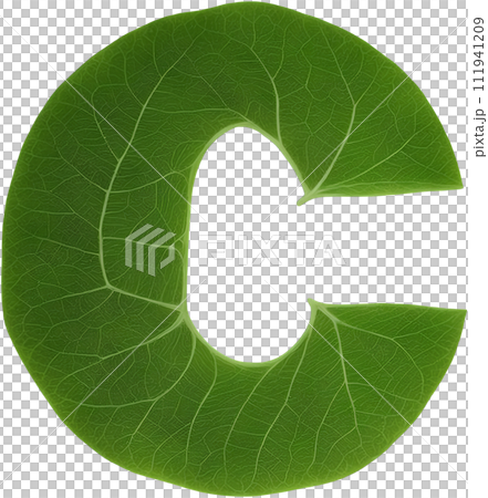 Green leaf typography text design lowercase...のイラスト素材 [111941209] - PIXTA