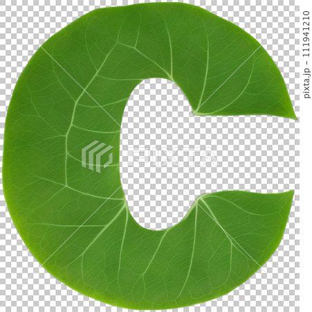 Green leaf typography text design lowercase...のイラスト素材 [111941210] - PIXTA