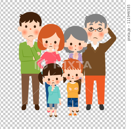Two families thinking - Stock Illustration [111946585] - PIXTA