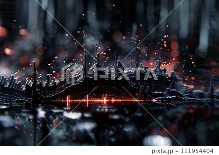 Realistic 3D Sound Wave Background.のイラスト素材 [111954404] - PIXTA