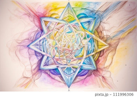 Abstract Watercolored Pencil: Mind, Body and...のイラスト素材 [111996306] - PIXTA