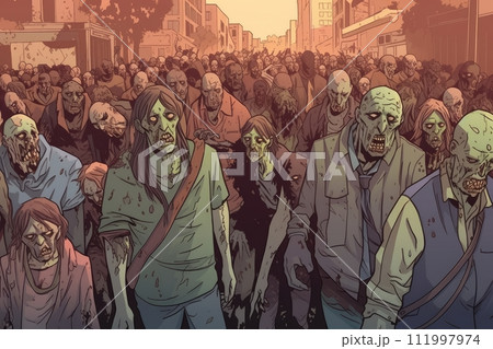 Surviving the Zombie Apocalypse: Cityscape...のイラスト素材 [111997974] - PIXTA